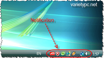 ปิดการทำงานของ Notification ใน Vista Taskbar