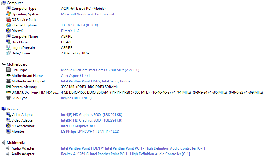 Acer Aspire E1-471-32344G50Mnks Notebook Review | Page 3 of 4 | VarietyPC.net
