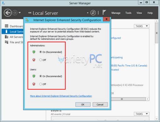 Internet Explorer Enhanced Security Configuration is enabled ...