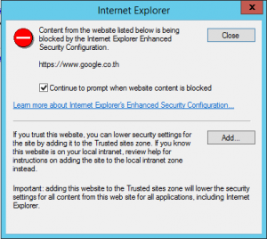 Internet Explorer Enhanced Security Configuration is enabled ...