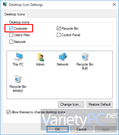 ไอคอน This PC สำหรับ Windows 10 หายไปไหน? | VarietyPC.net