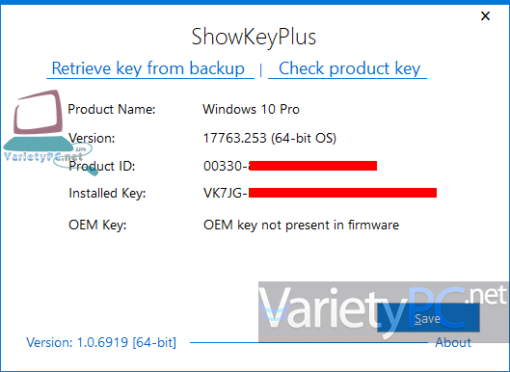 วิธีเช็ค Windows Product Key สำหรับ Windows 10 | VarietyPC.net