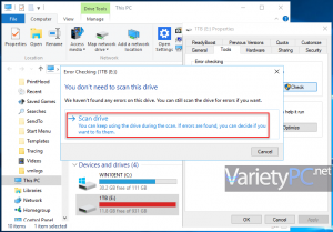 5 วิธีใช้คำสั่งเช็คดิสก์ chkdsk บน Windows 10 | VarietyPC.net