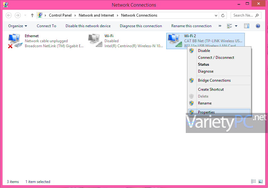 วิธีแก้ The connection is limited บน Windows 8.1 | VarietyPC.net