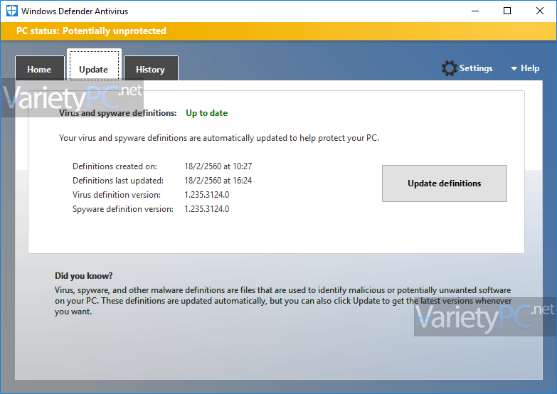 วิธีแก้ Virus and spyware definitions couldn't be updated สำหรับ ...
