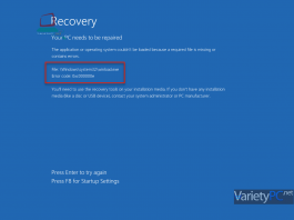 วิธีแก้ Error Code 0xC000000e บน Windows 10 | VarietyPC.net