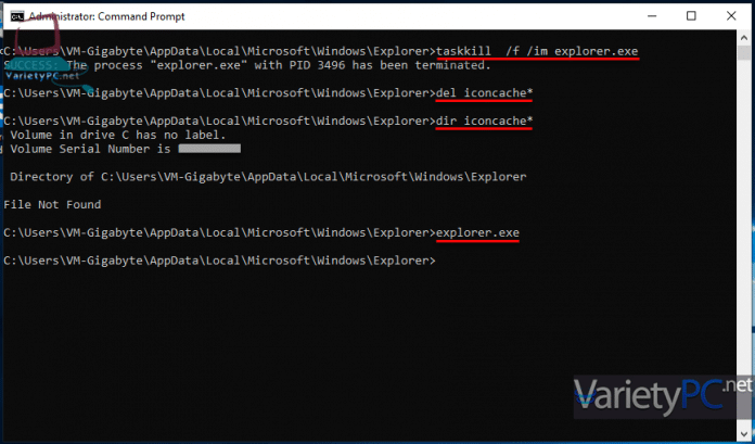 การสร้าง Icon Cache (IconCache.db) บน Windows 10 | VarietyPC.net