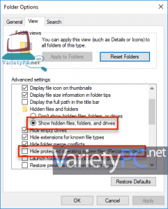 วิธีโชว์ไฟล์, โฟลเดอร์ที่ถูกซ่อนไว้บน Windows 10 | VarietyPC.net