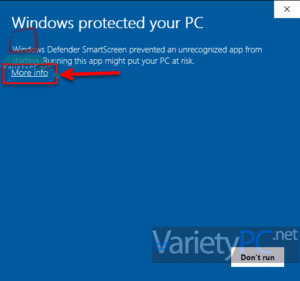 วิธีปิด Windows protected your PC บน Windows 10 | VarietyPC.net