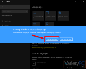 วิธีเปลี่ยน Windows Display Language บน Windows 10 | VarietyPC.net