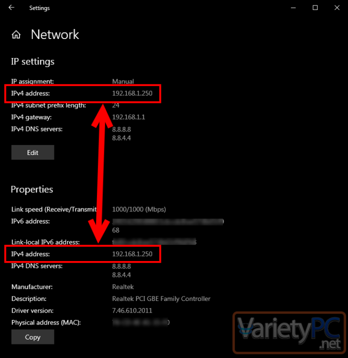 3 วิธีค้นหาหมายเลข IP Address บน Windows 10 | VarietyPC.net