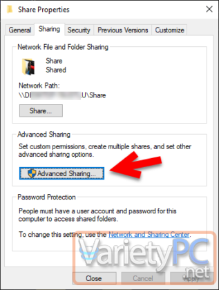 วิธีแชร์โฟลเดอร์บน Windows 10 แบบเฉพาะเจาะจง | VarietyPC.net